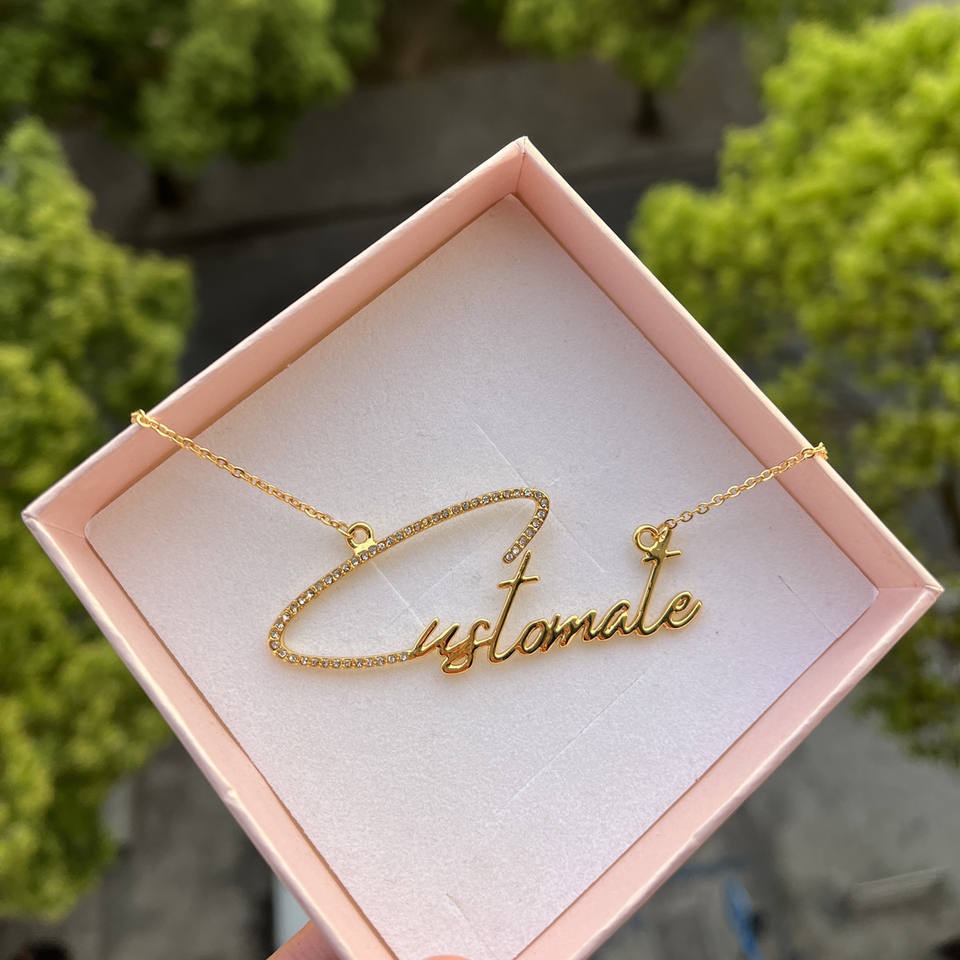 S925 Sterling Silver Initial Name Necklace with CZ Accent – Metis Grace