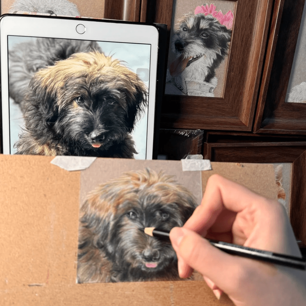 Custom Colored Pencil Portrait– Square – Metis Grace