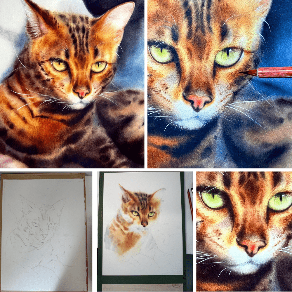 Custom Watercolor Portrait- Vertical Rectangle – Metis Grace